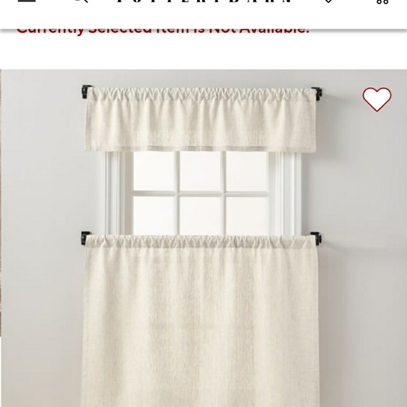 Pottery Barn | Accents | Pottery Barn Set Emery Cafe Valance With ...